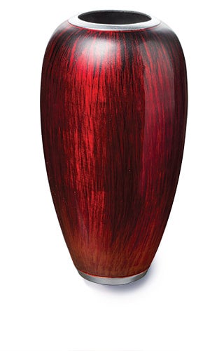 Recycled Aluminium Vase with Red Enamel | KNOTS