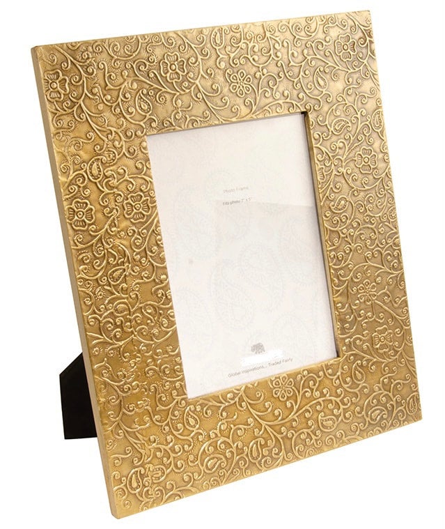 Wooden, metal embossed photo frame | KNOTS